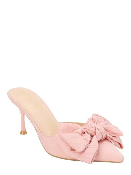 Matisse Goldie Bow Pointed Toe Mule - Pink