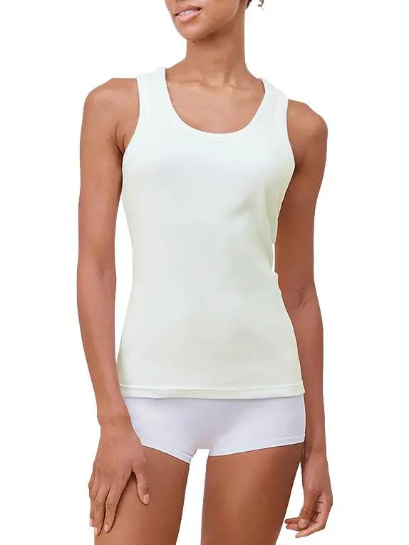 PAPINELLE Milla Stretch Cotton Rib Tank Top - Butter