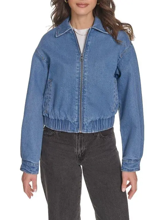 LEVI'S Denim Bomber Jacket - Medium Wash Denim