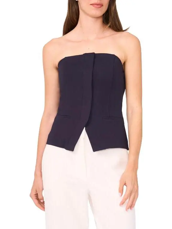 Halogen Strapless Ponte Tailored Weskit Top - Navy Depths