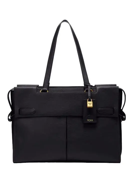 Tumi Large Agent Leather Tote - Black