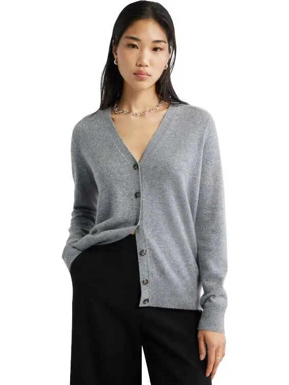 Nordstrom Cashmere V-neck Cardigan - Grey Night