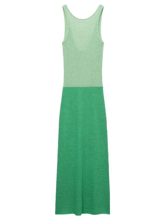 Mango Sleeveless Crochet Dress - Green