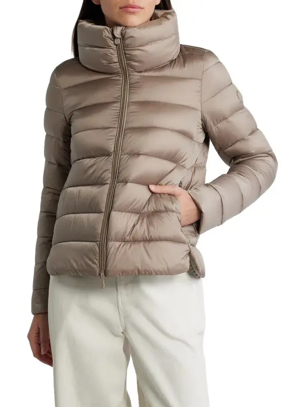 SAVE THE DUCK Elsie Water & Wind Repellent Puffer Jacket - Pearl Grey