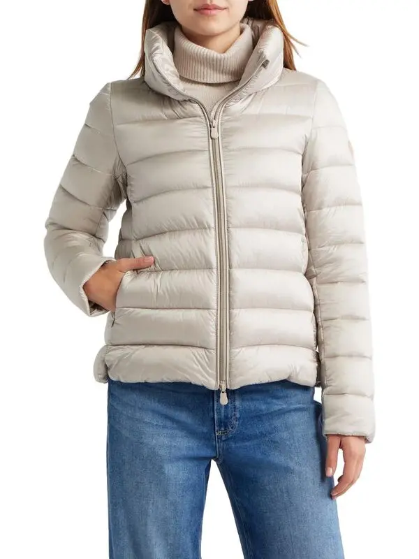 SAVE THE DUCK Elsie Water & Wind Repellent Puffer Jacket - Rainy Beige