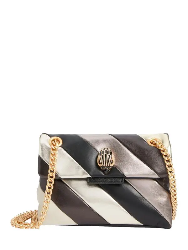Kurt Geiger Mini Soho Quilted Leather Shoulder Bag - Grey/black