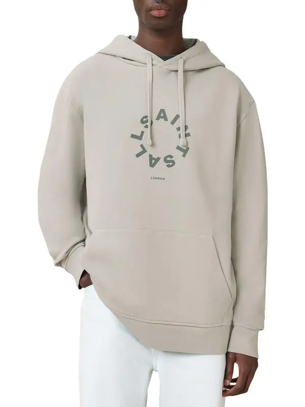 ALLSAINTS Tierra Logo Graphic Hoodie - Slate Green