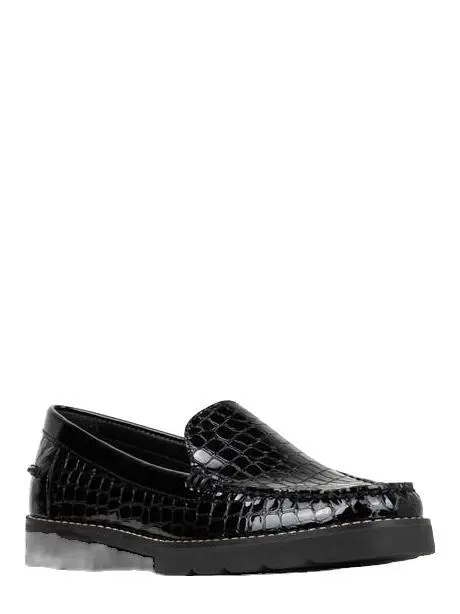 DONALD PLINER Loafer With Moc-toe Upper - Black