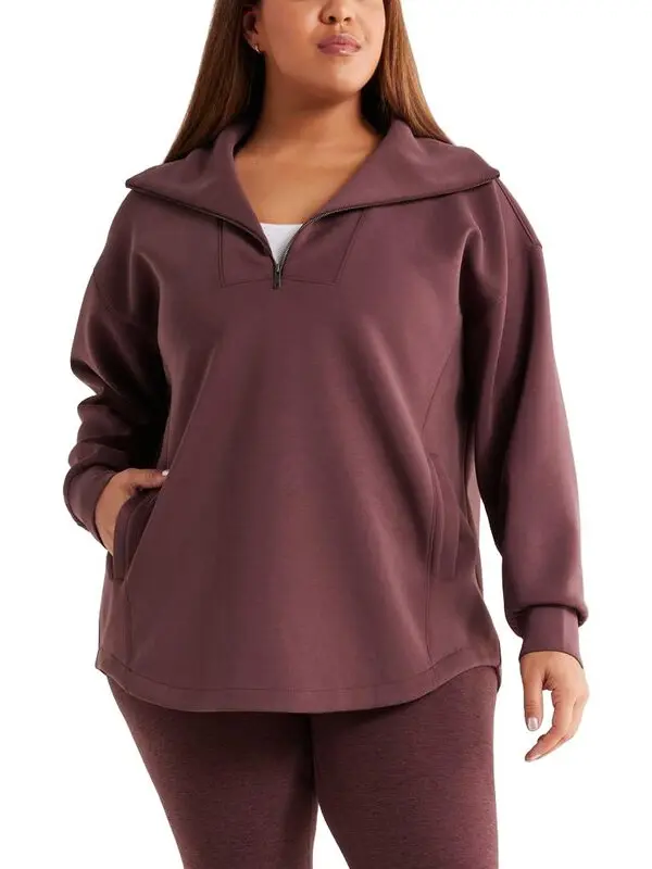 Zella Ultrasoft Half Zip Tunic - Burgundy Fudge