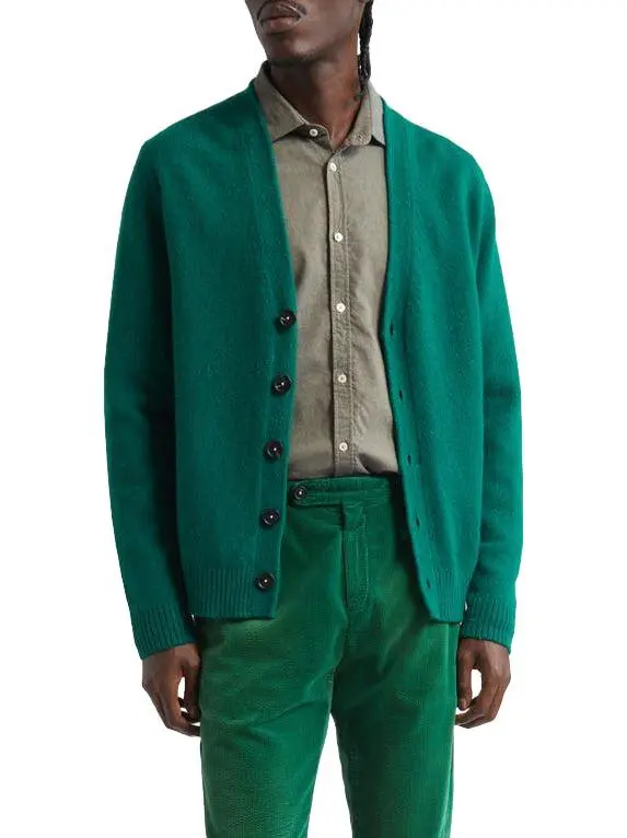 Massimo Alba Linus V-neck Virgin Wool Cardigan - Green