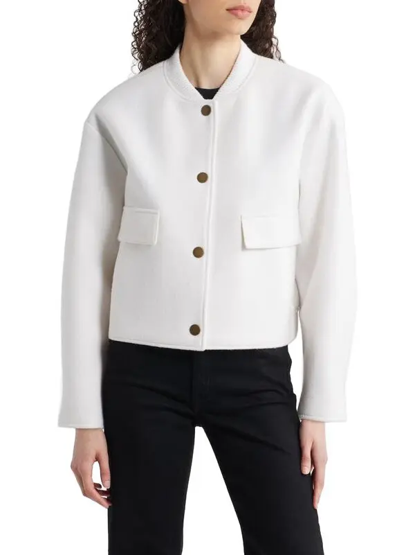 Bernardo Felt Crop Jacket - Cream