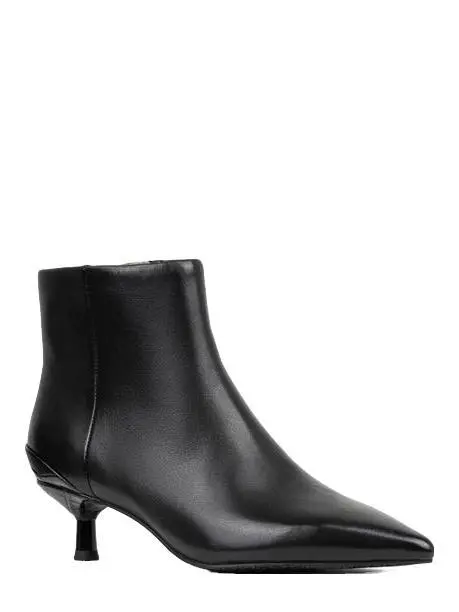 DONALD PLINER Pointed Toe Kitten Heel Bootie - Black