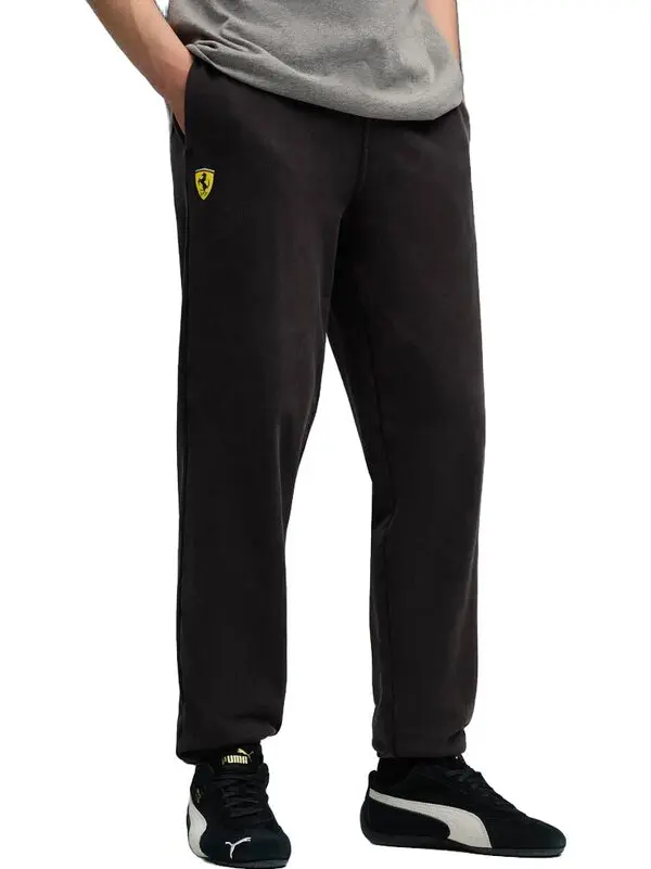 PUMA Scuderia Ferrari Sportswear Logo Cotton Sweatpants - Puma Black