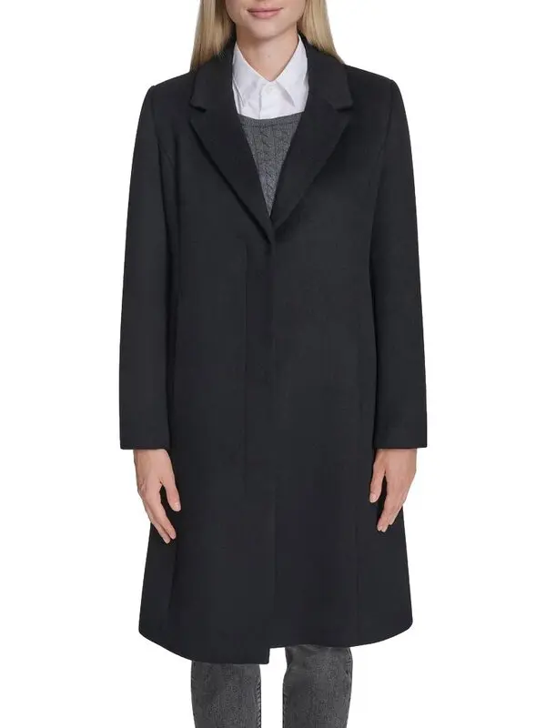 Cole Haan Wool-blend Coat - Black