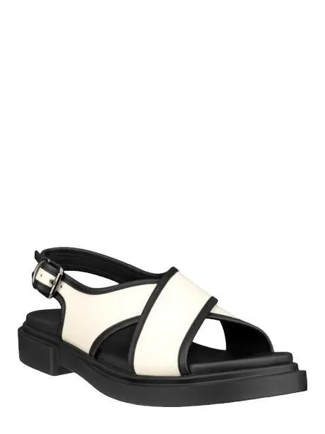 Ecco Slingback Sandal - Limestone/black