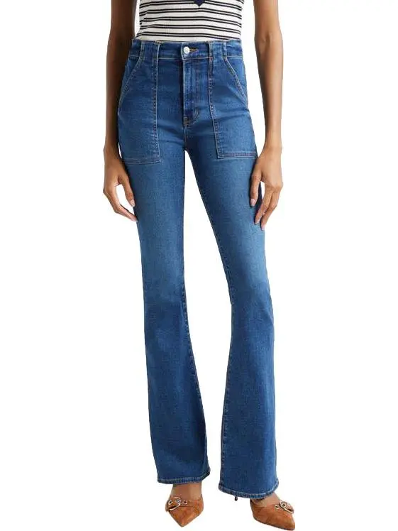 Veronica Beard Beverly High-waist Skinny Flare Jeans - Bright Blue