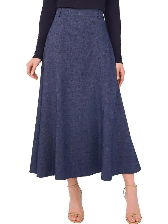Halogen Panelled A-line Maxi Skirt - Blue Stone