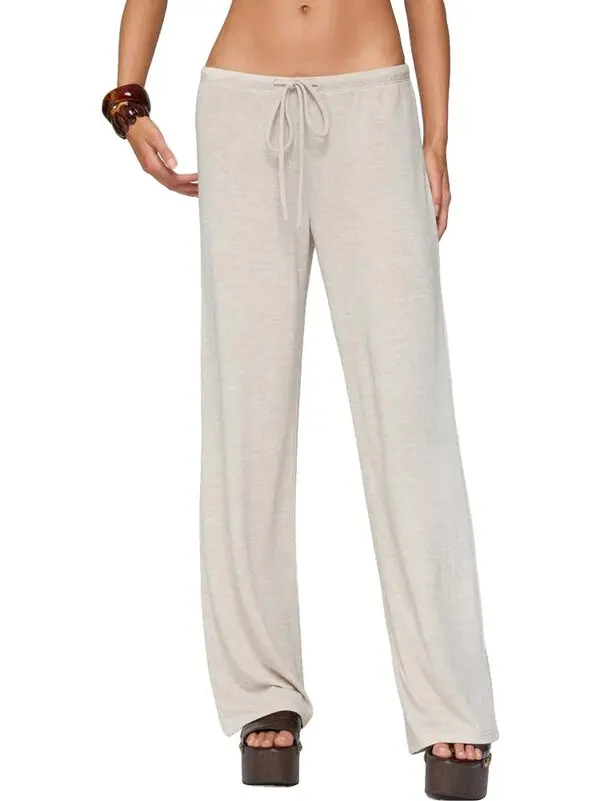 EDIKTED Camdyn Low Rise Lounge Pants - Beige