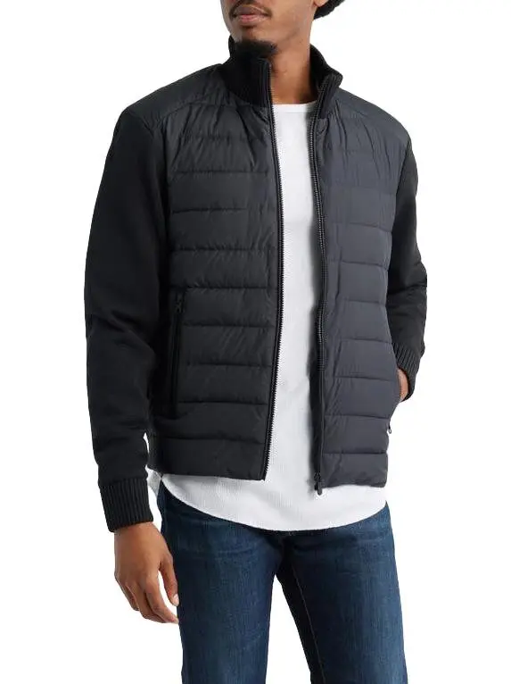 SAVE THE DUCK Sedum Water Repellent Mixed Media Jacket - Black