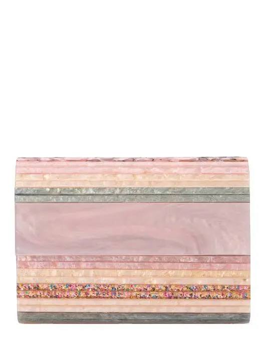 OLGA BERG Acrylic Foldover Clutch - Blush