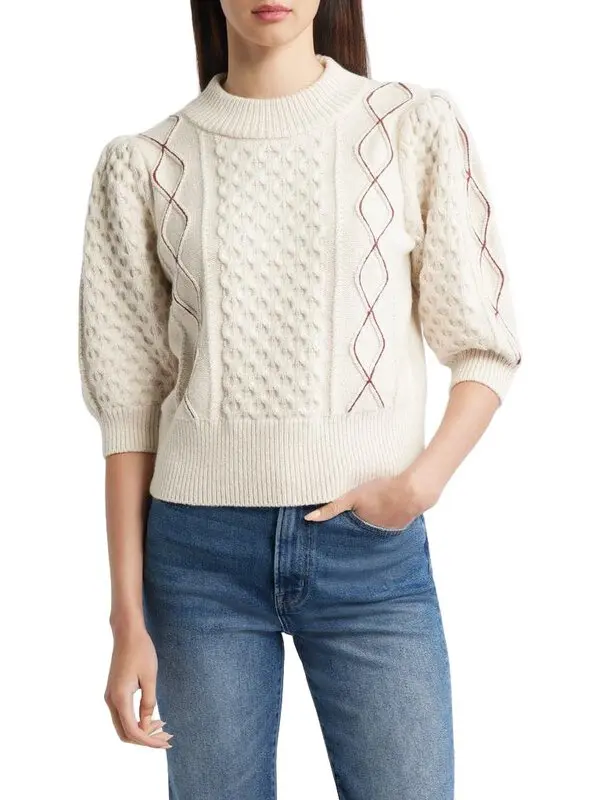 Rails Cable Stitch Sweater - Ivory Cables