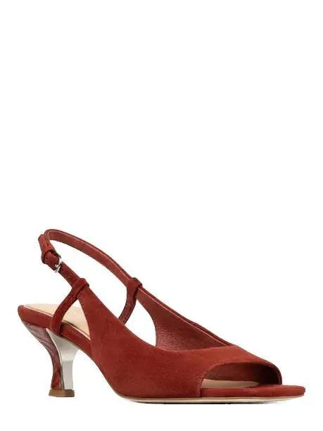DONALD PLINER Grinn Peep Toe Slingback Sandal - Redwood