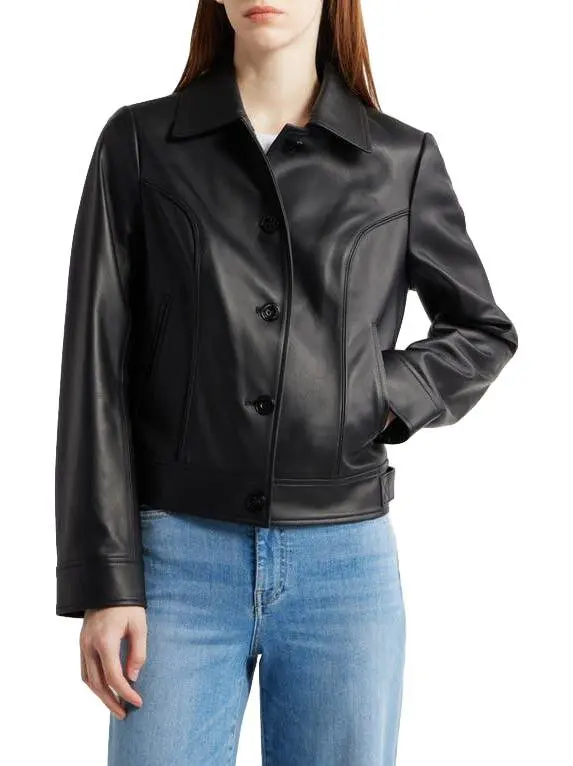 Michael Kors Short Leather Jacket - Black