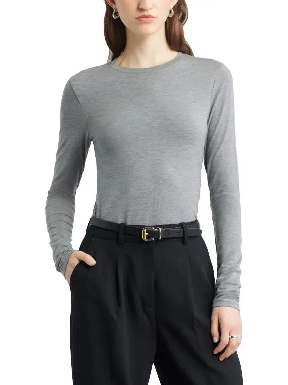 Nordstrom Long Sleeve Crewneck T-shirt - Grey Dark Heather