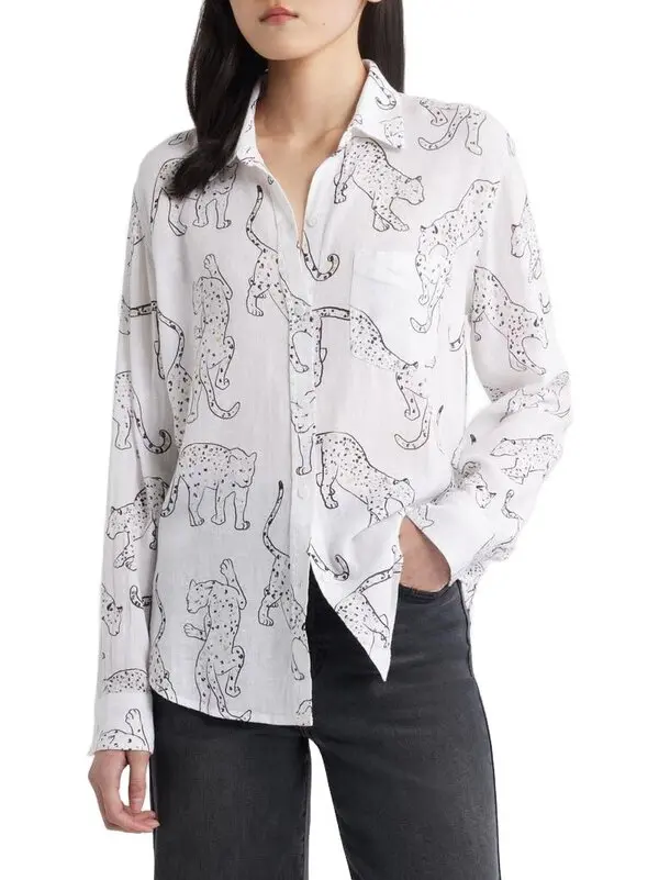 Rails Charli Linen Blend Button-up Shirt - Belize Jaguar