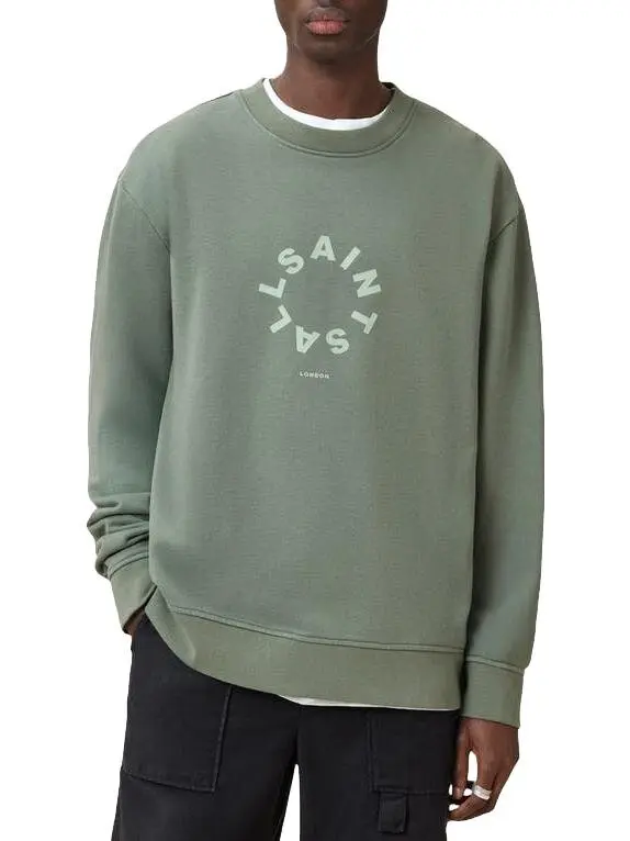 ALLSAINTS Tierra Crewneck Graphic Sweatshirt - Island Green