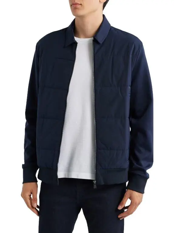 BOSS Sigmon Quilted Zip Jacket - Dark Blue