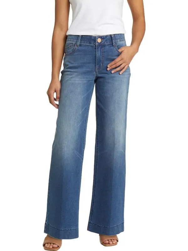 Wit & Wisdom High-waist Wide-leg Jeans - Bl Blue