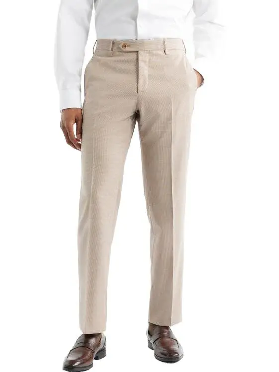 Zanella Parker Flat Front Wool Dress Pants - Tan