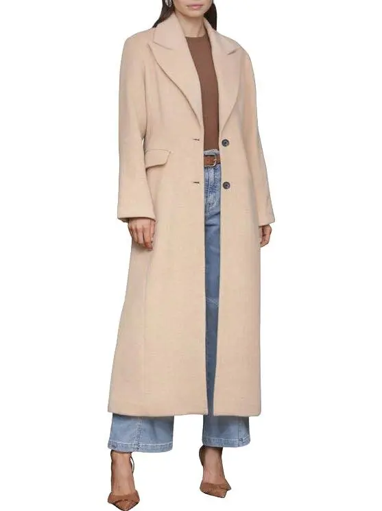 Avec Les Filles Strong Shoulder Hourglass Single Breasted Coat - Camel