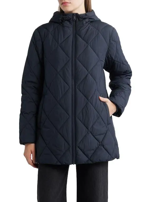 Bernardo Quilted Packable Puffer Jacket - Navy