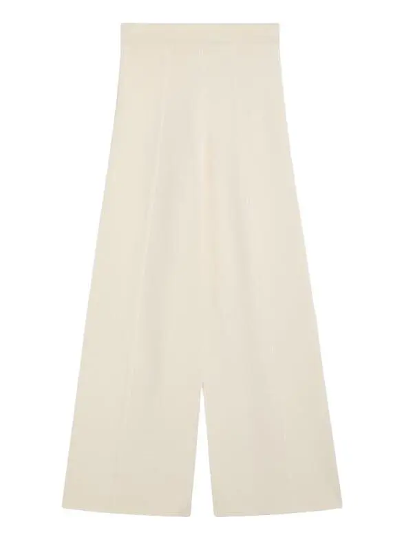 Max Mara Wide Leg Knit Pants - White
