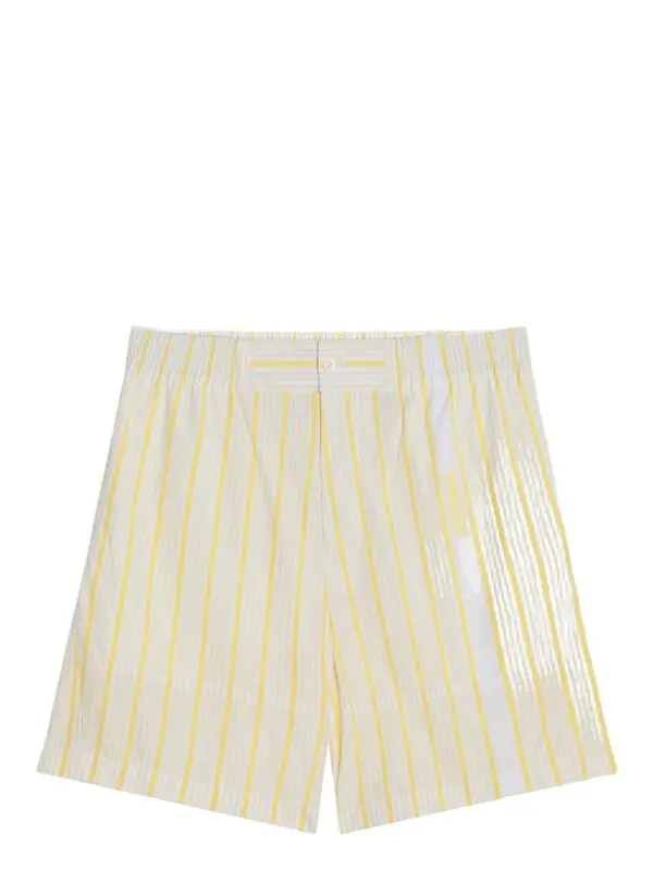 Jacquemus Striped Bermuda Shorts With Logo - White
