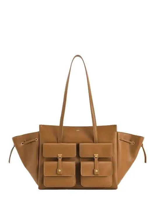 Jw Pei Large Faux Leather Tote - Brown