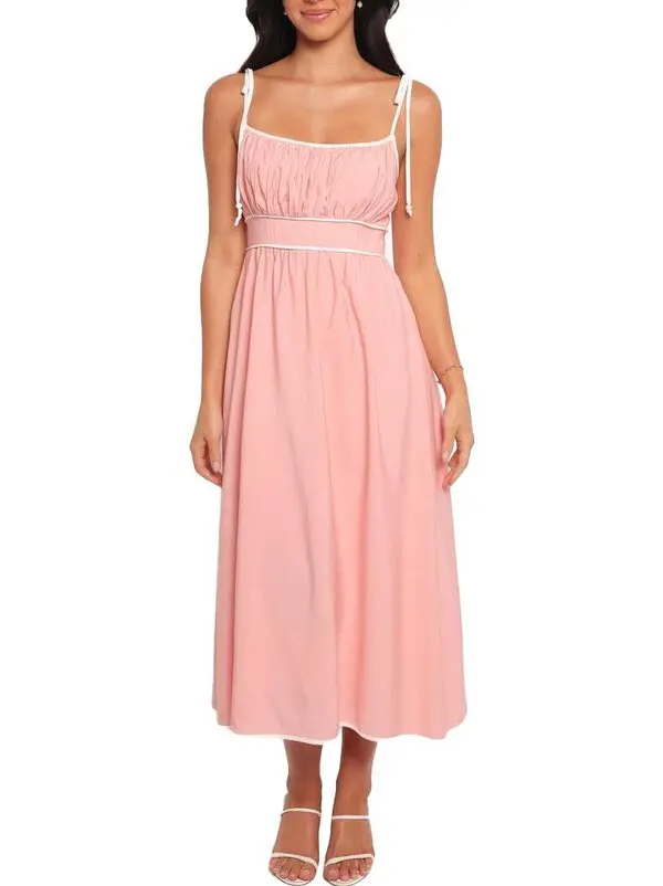 PETAL & PUP Tie Strap Maxi Dress - Pink