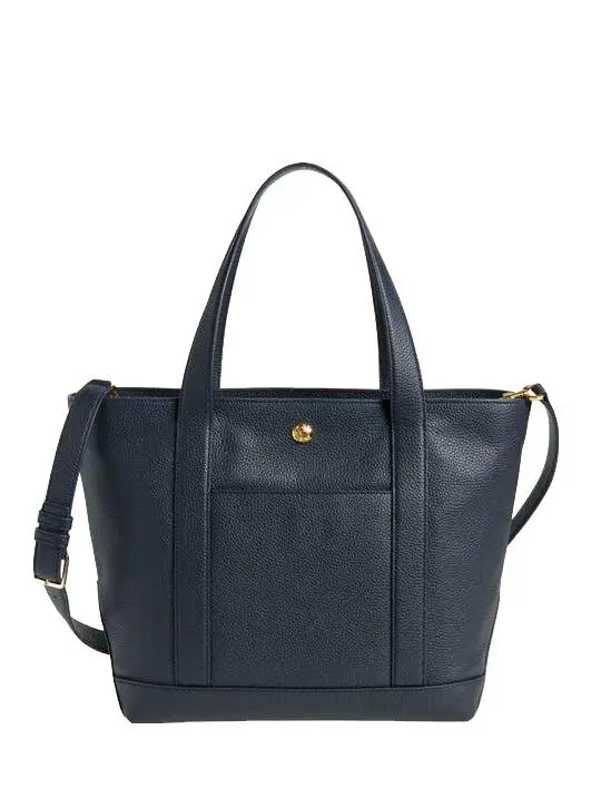 Veronica Beard Grand Goody Leather Tote - Navy