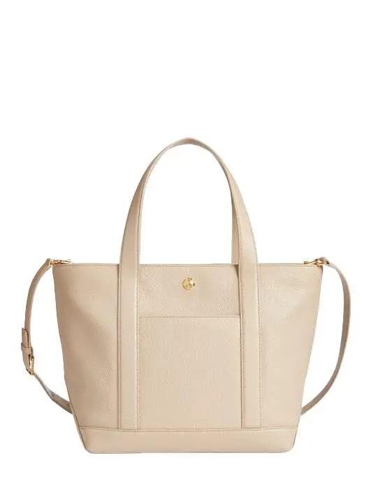 Veronica Beard Grand Goody Leather Tote - Sand Dollar