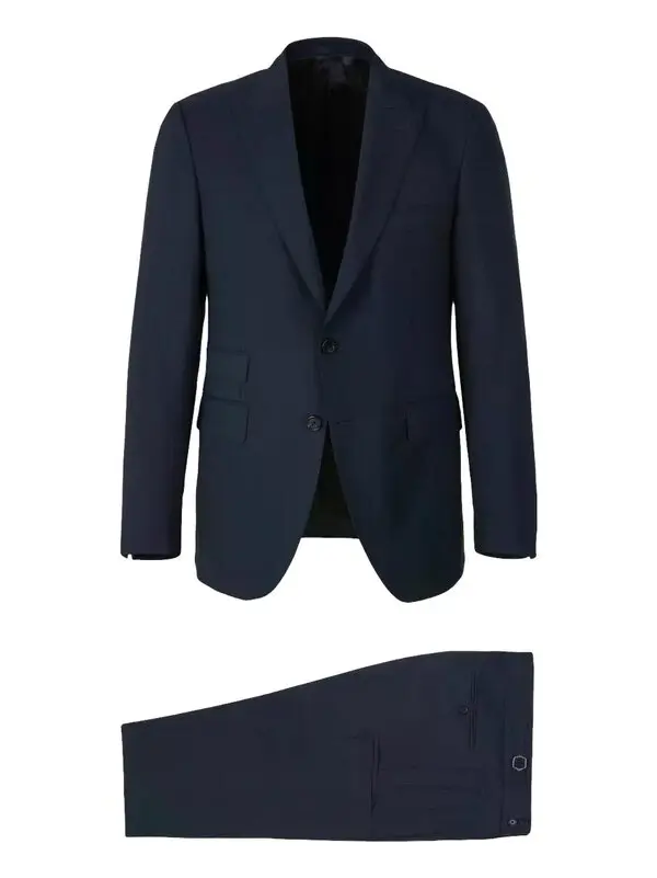 Scabal Two-button Flap-pocket Suit - Blue