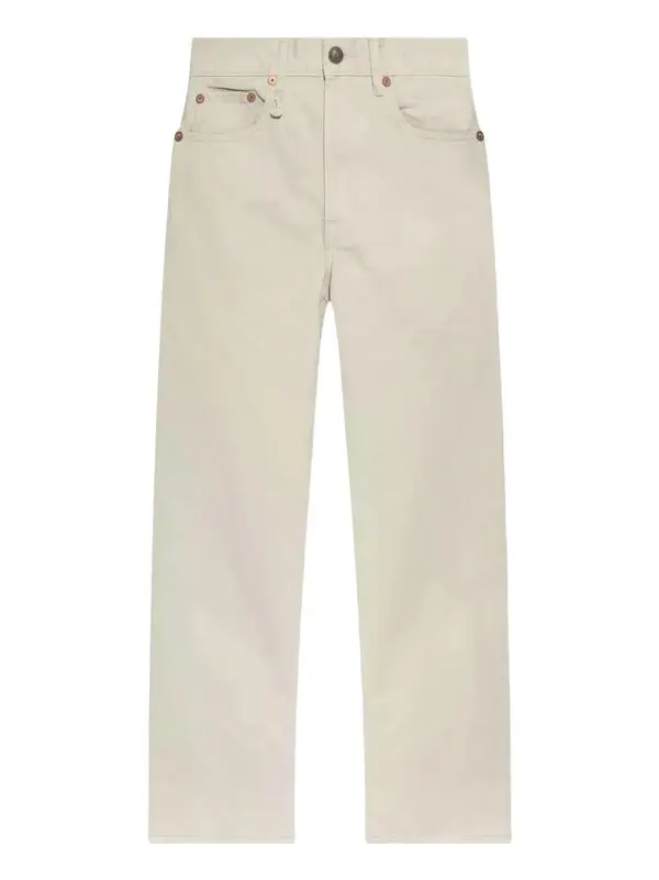 R13 Straight-leg Jeans With Embroidered Pockets - Neutrals
