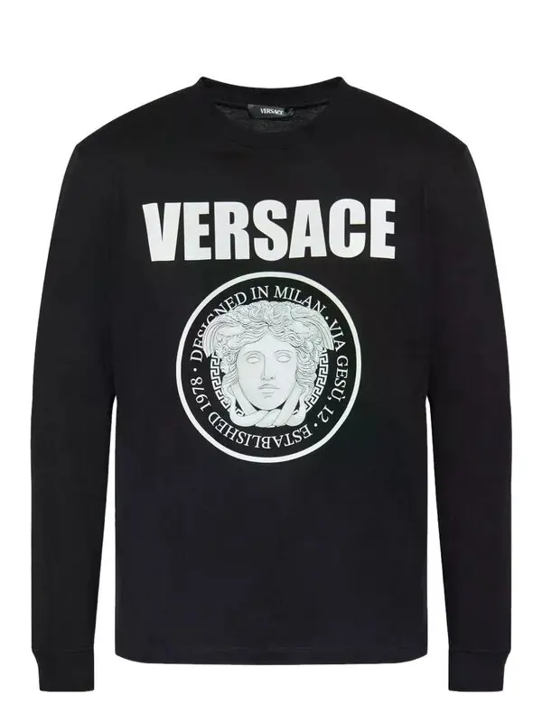Versace Medusa Logo Long-sleeve T-shirt - Black