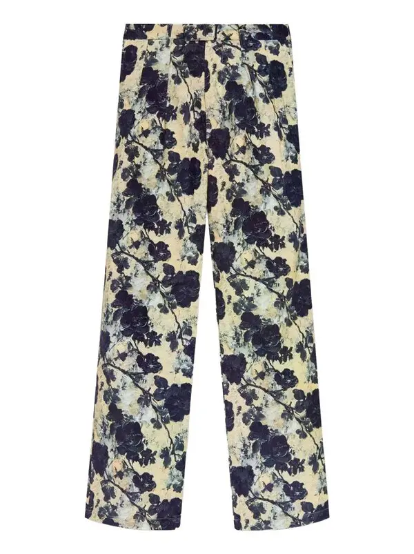 R13 Floral-print Pleated Trousers - Blue