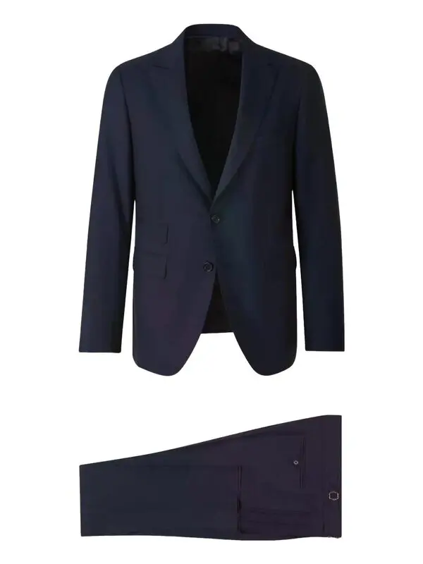 Scabal Two-button Flap-pocket Suit - Blue