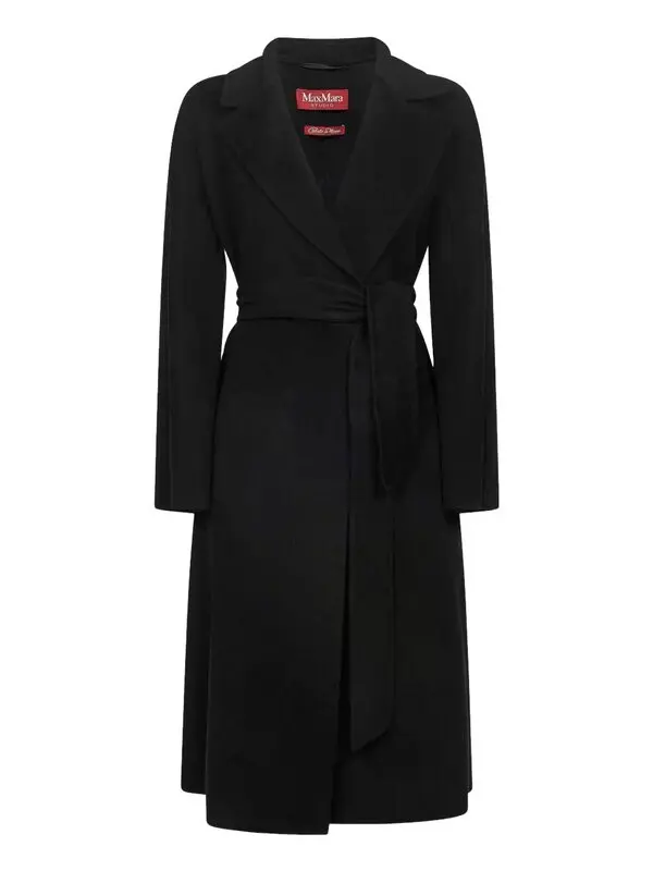 Max Mara Lapel-collar Belted Coat - Black