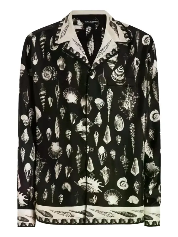 Dolce & Gabbana Shell-print Shirt - Black