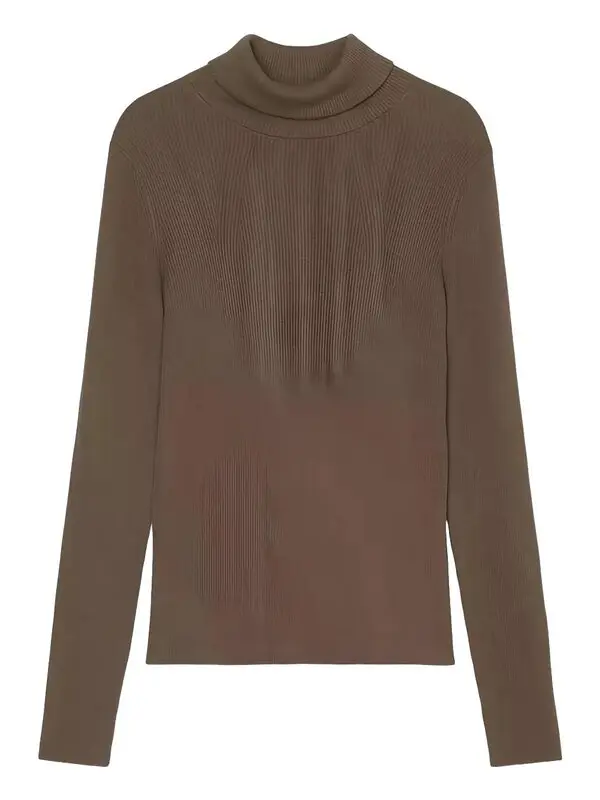 Marc O'polo Ribbed Turtleneck Top - Brown