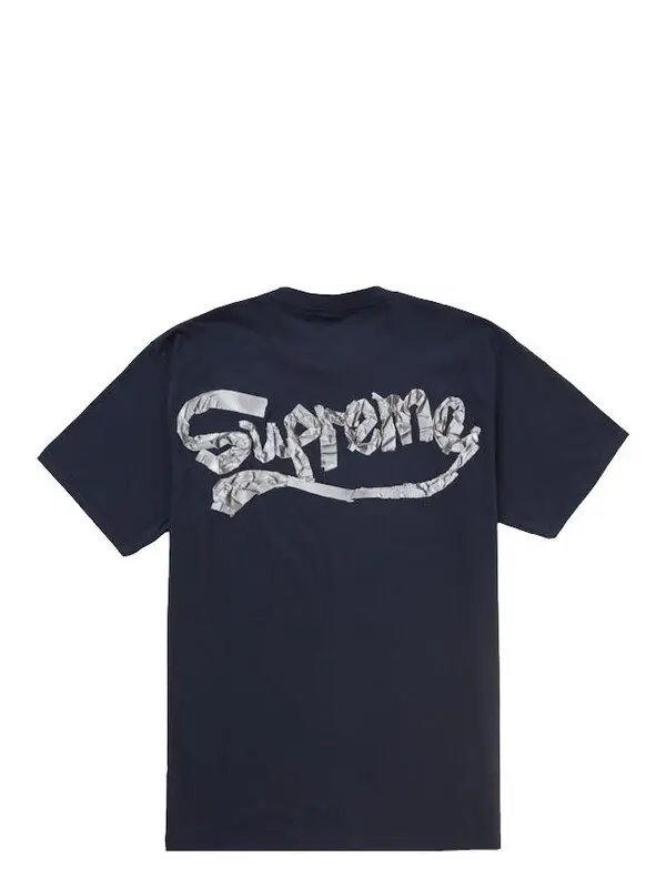 Supreme Tape Tee Shirt - Navy Blue